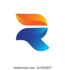 R Uppercase Letter Initial Logo Design Stock Vector (Royalty Free ...