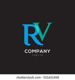 R V Letter Logo Design Vector: vector de stock (libre de regalías ...