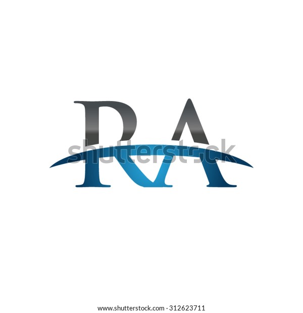 Ra Initial Company Blue Swoosh Logo: vector de stock (libre de regalías ...