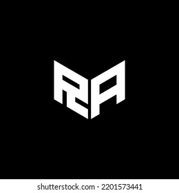 Ra Letter Logo Design Black Background Stock Vector (Royalty Free ...