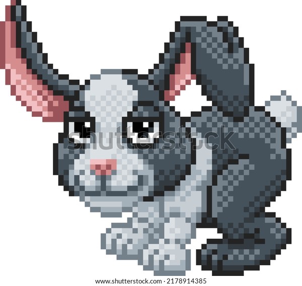 Rabbit 8 Bit Pixel Art Animal: เวกเตอร์สต็อก (ปลอดค่าลิขสิทธิ์ ...