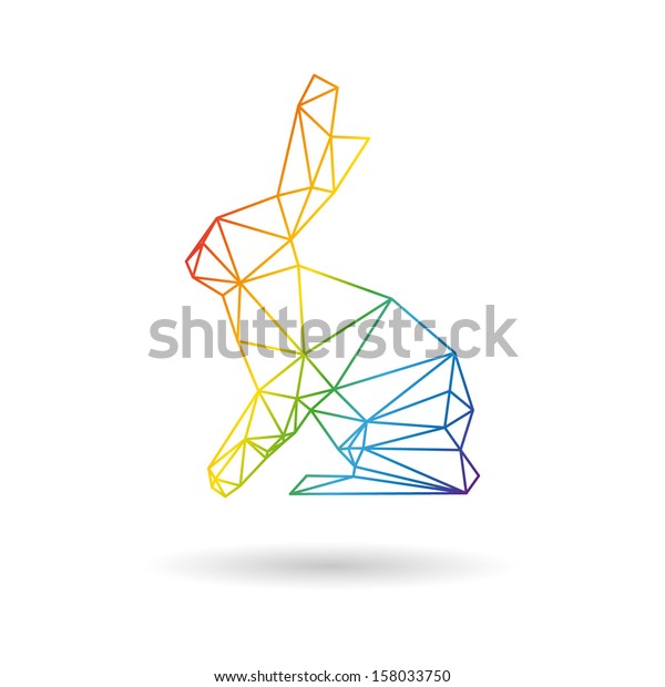 Rabbit Abstract Isolated On White Backgrounds: vector de stock (libre ...