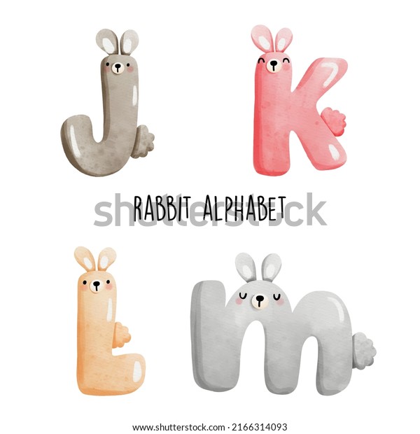 Rabbit Alphabet Bunny Font Vector Illustration 库存矢量图（免版税）2166314093 ...