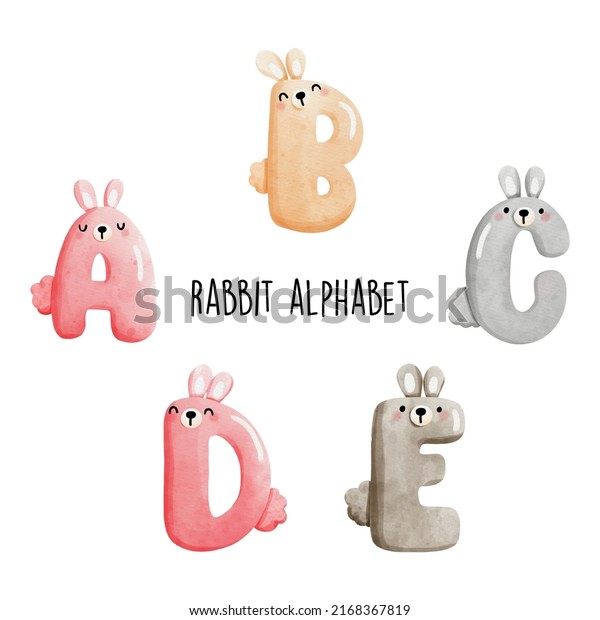 alphabet lapin, police de lapin. Illustration : image vectorielle de ...