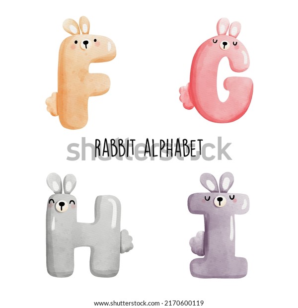 Rabbit Alphabet Bunny Font Vector Illustration: Vector có sẵn (miễn phí ...