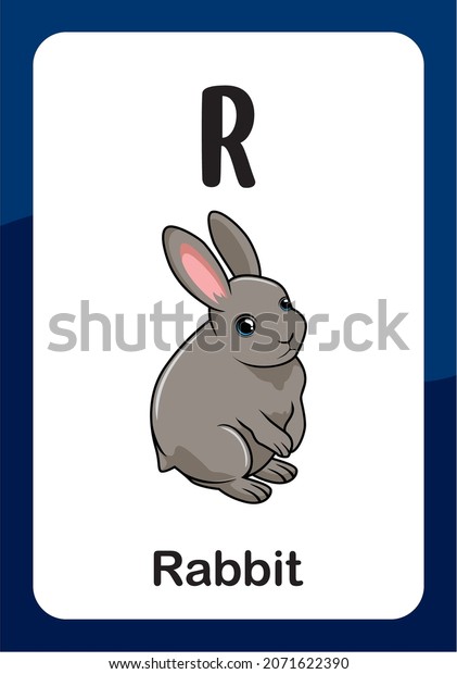 Rabbit Animals Alphabet Flash Card Education Stock Vector (Royalty Free ...