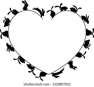 Rabbit Border Design Background Stock Vector (Royalty Free) 1103897051 ...