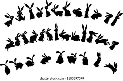 Rabbit Border Design Background Stock Vector (Royalty Free) 1103897099 ...