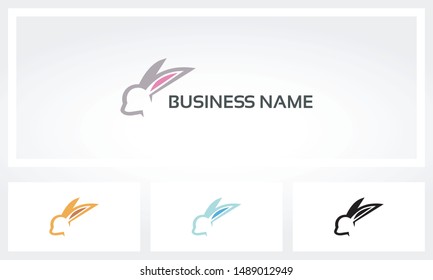 Rabbit Bunny Head Long Ears Logo Stock Vector (Royalty Free) 1489012949 ...