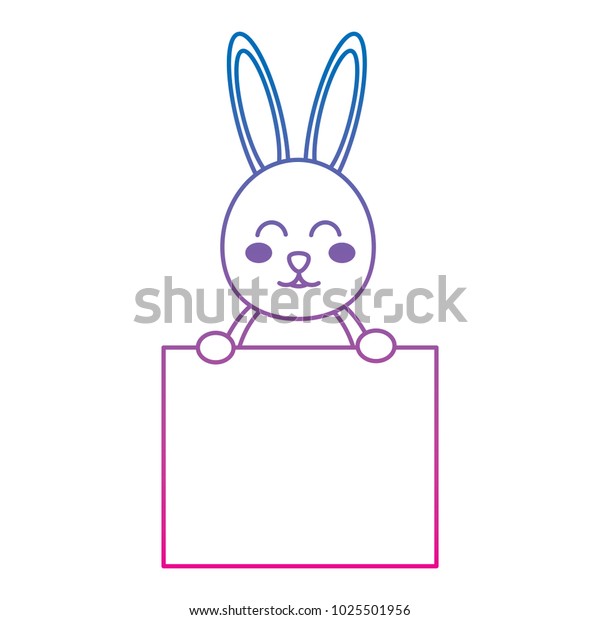Rabbit Bunny Holding Sign Icon Image Stock Vector (Royalty Free ...