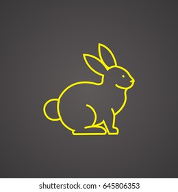 Rabbit Bunny Web Line Icon Stock Vector (Royalty Free) 645806353 ...