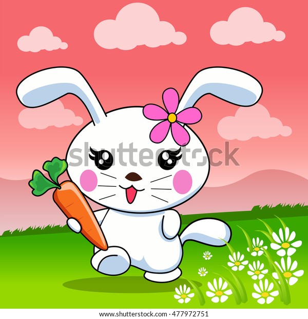Rabbit Carrot Cartoon Vector 10 Stock Vector (Royalty Free) 477972751 ...