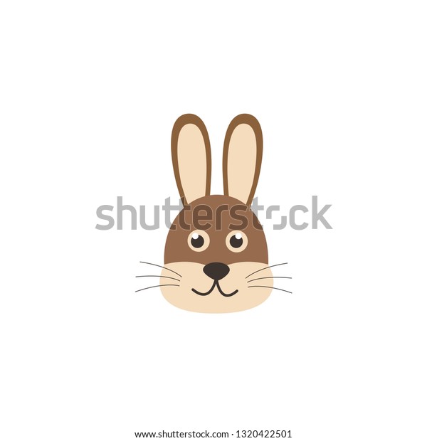 Rabbit Cartoon Head Icon On White Stock Vector (Royalty Free ...