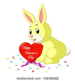 Rabbit Cartoon Love: vector de stock (libre de regalías) 558180682 ...