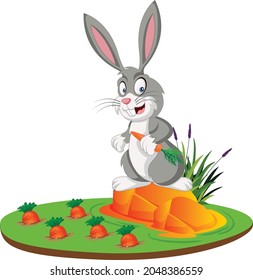 Rabbit Cartoon Vector Art Illustration Stock Vector (Royalty Free ...