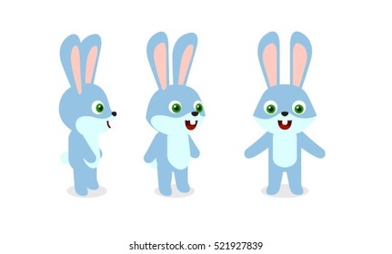 Rabbit Character Front Profile Angle View Stock Vector (Royalty Free ...