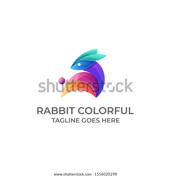 Rabbit Colorful Illustration Vector Template Suitable Stock Vector ...