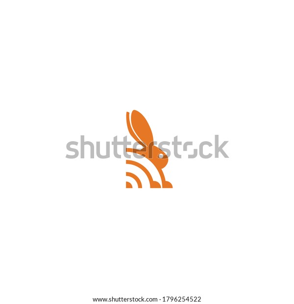Rabbit Connection Logo Wifi Icon Combine Stock Vector (Royalty Free ...