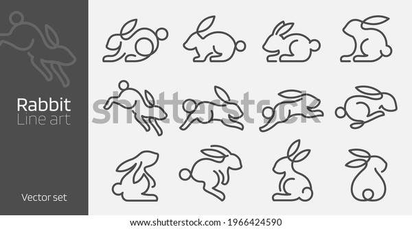 Rabbit Continuous Line Art Vector Illustration Stock Vector (Royalty ...