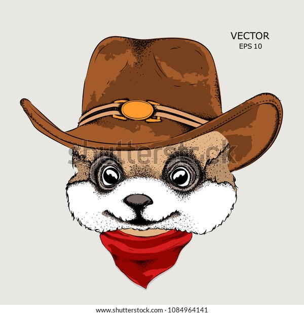 Rabbit Cowboy Hat Vector Illustration Stock Vector (Royalty Free ...