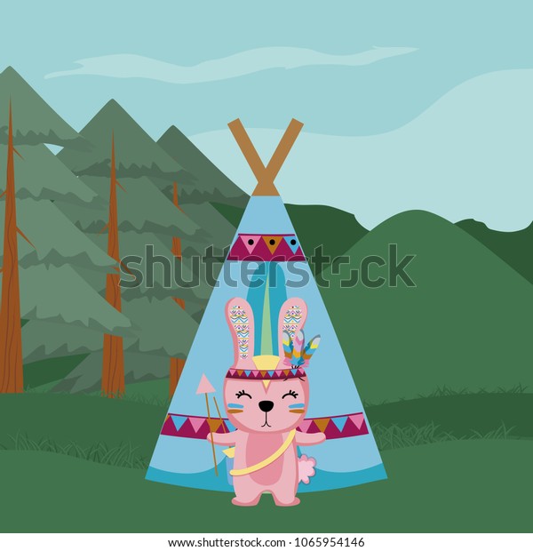 Rabbit Cute Hippie Cartoon Stock Vector (Royalty Free) 1065954146 ...