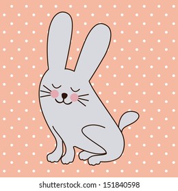 Rabbit Design Over Dotted Background Vector Stock Vector (Royalty Free ...