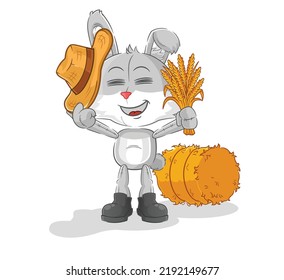 Rabbit Farmer Mascot Cartoon Vector Stock Vector (Royalty Free ...
