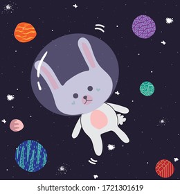 Rabbit Finding Something Universe Stock Vector (Royalty Free ...