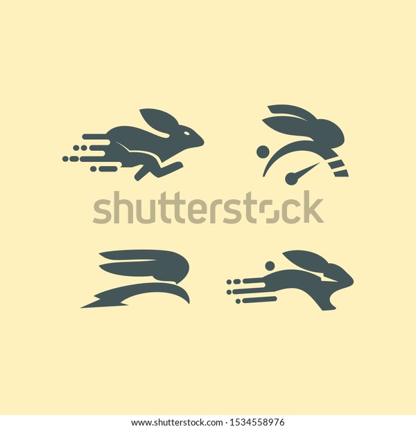 Rabbit Flash Design Minimalis Moderen Stock Vector (Royalty Free ...