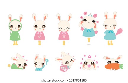 Rabbit Girl Cartoon Vector Stock Vector (Royalty Free) 1317951185 ...