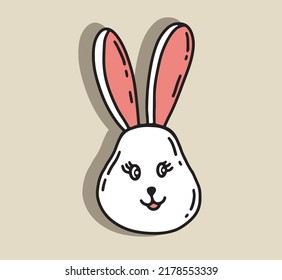 Rabbit Head Cartoon Vector Illustration Stock Vector (Royalty Free ...