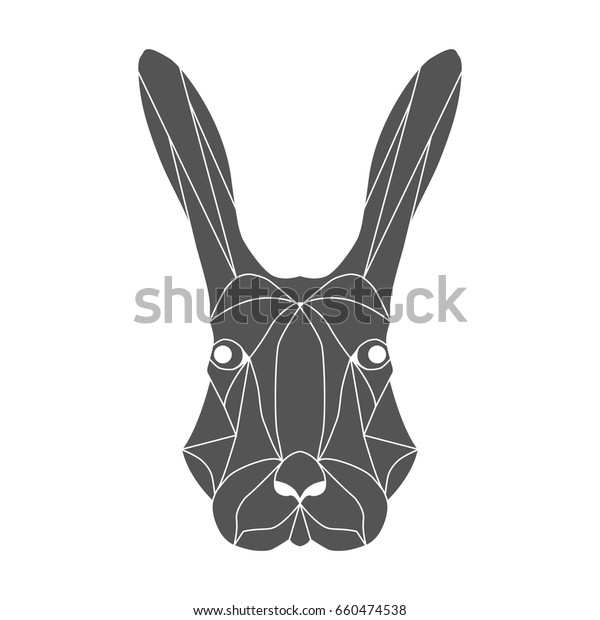 Rabbit Head Gray Color Low Poly Stock Vector (Royalty Free) 660474538