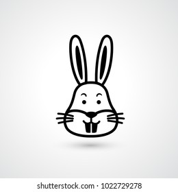 Rabbit Head Icon Vector Stock Vector (Royalty Free) 1022729278 ...
