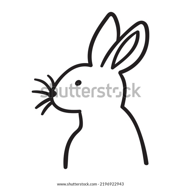 Rabbit Head Outline Icon Simple Illustration Stock Vector (Royalty Free ...