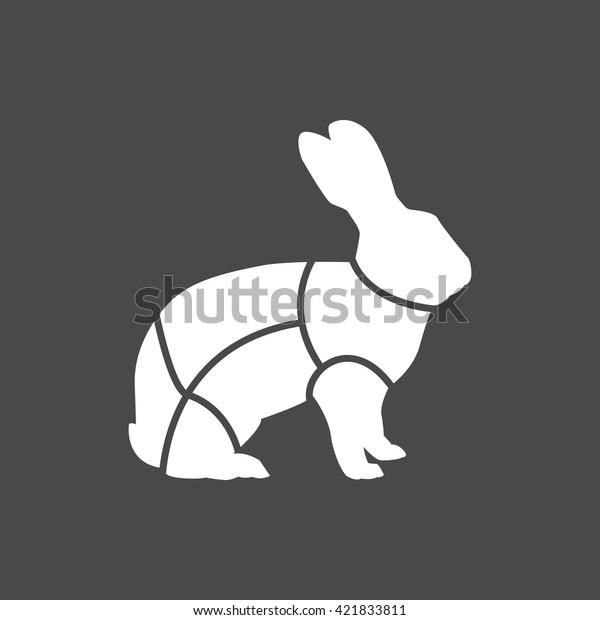 Rabbit Icon Vector Rabbit Silhouette Isolated Stock Vector (Royalty ...
