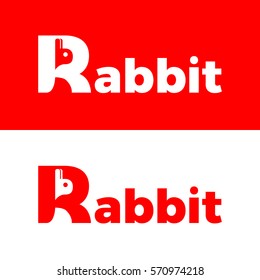Rabbit Letter R Logo Template Design Stock Vector (Royalty Free ...
