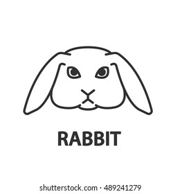 Rabbit Linear Illustration Rabbit Drooping Ears Stock Vector (Royalty ...