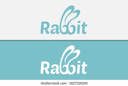 Rabbit Logo Design Combination Rabbit Ears Stock Vector (Royalty Free ...