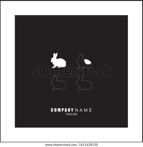 diseño de logotipo de conejo inspiración: vector de stock (libre de ...