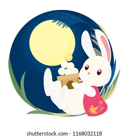 Rabbit Mochi Moon Viewing Stock Vector (Royalty Free) 1168032118 ...