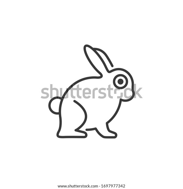 Rabbit Outline Icon Animal Vector Illustration Stock Vector (Royalty ...