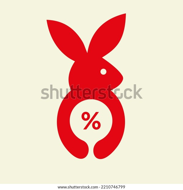 Rabbit Parentage Logo Negative Space Concept Stock Vector (Royalty Free ...
