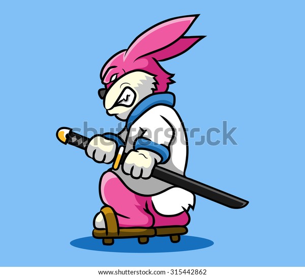 Rabbit Ready Sword Fight Stock Vector (Royalty Free) 315442862 ...