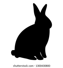 Rabbit Shadow Isolated Cute On Black Stock Vector (Royalty Free ...
