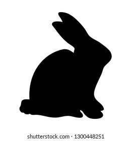 Graphical Bunny Silhouette Isolated On Black: เวกเตอร์สต็อก (ปลอดค่า ...