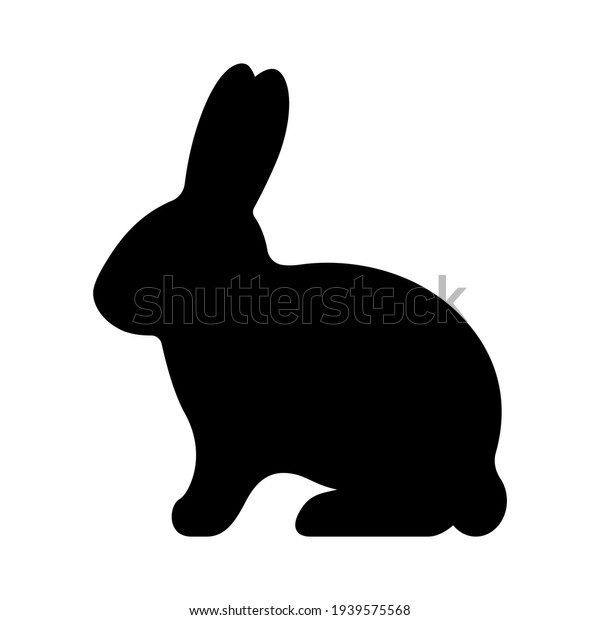 Rabbit Silhouette Vector Illustration Black Rabbit Stock Vector ...