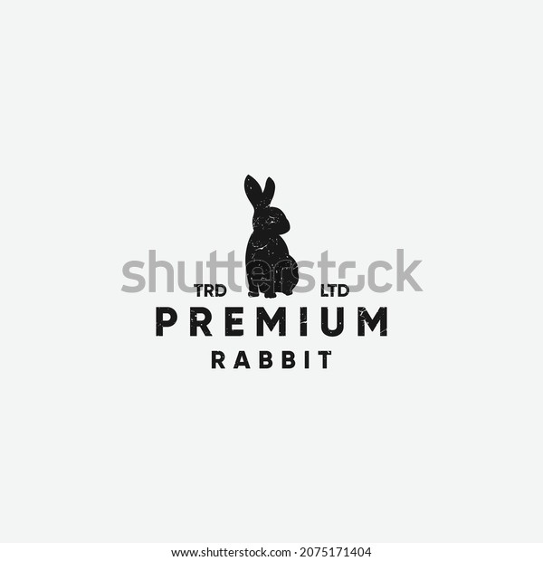 Rabbit Silhouette Vintage Logo Design Stock Vector (Royalty Free ...