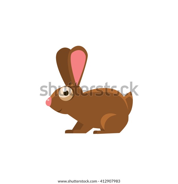 Rabbit Simplified Cute Illustration Childish Flat Stock Vector (Royalty ...