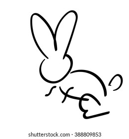 Stickfigure Pet Rabbit: vector de stock (libre de regalías) 561375376 ...