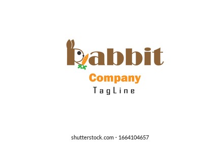 Rabbit Text Typography Logo Template Stock Vector (Royalty Free) 1664104657